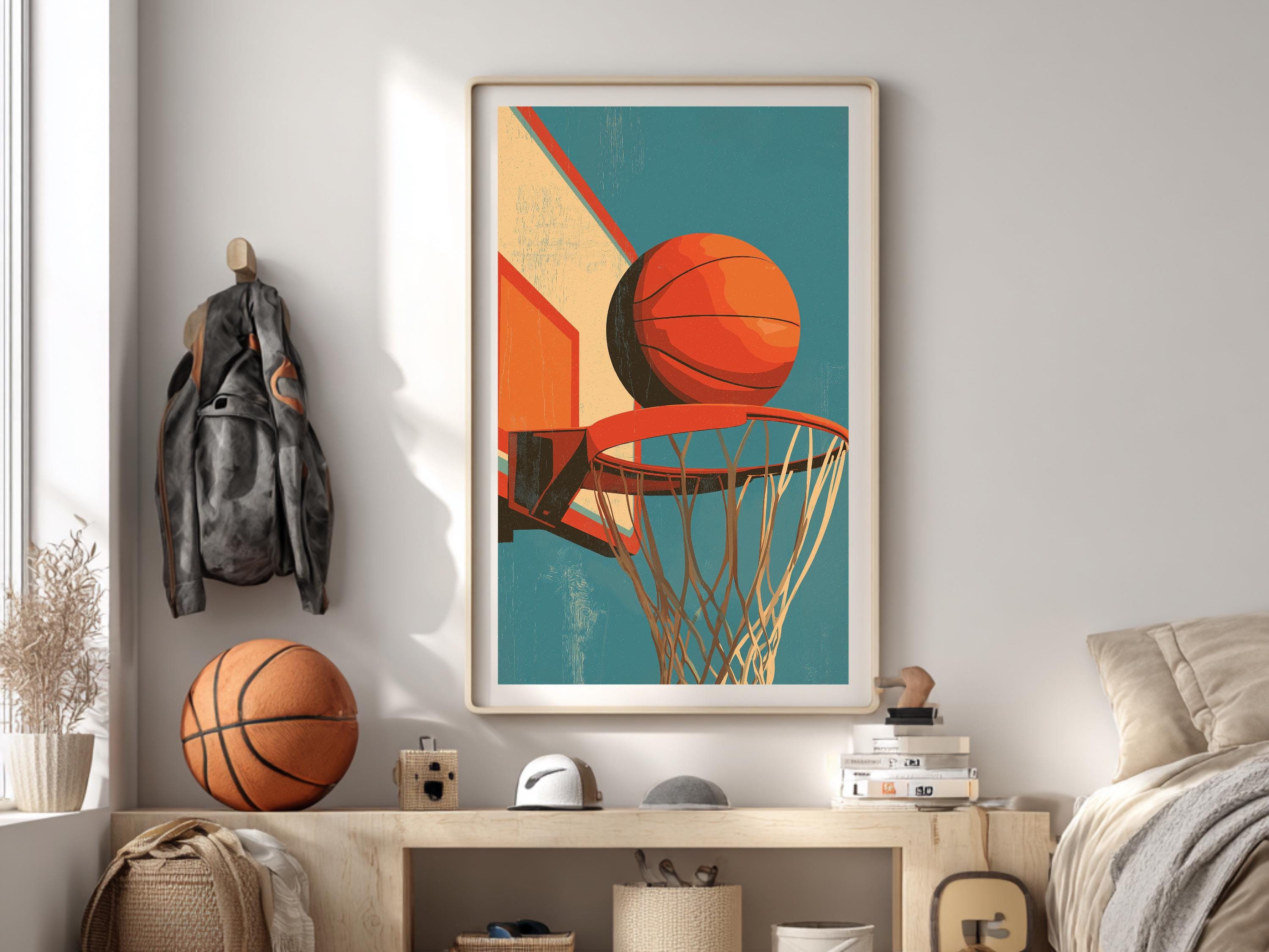 Vintage Basketball Poster | Retro Sports Wall Art | Mid-century Hoop ...