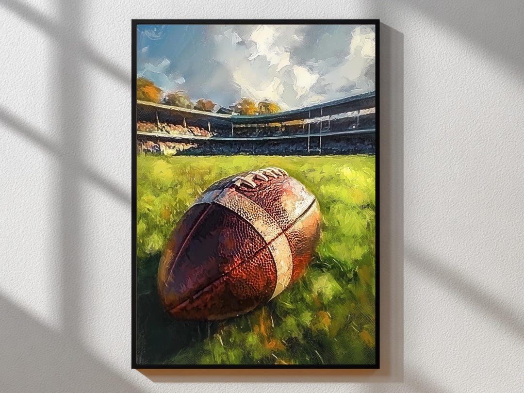 American Football Field Art Print | Painted Style Sports Artwork ...