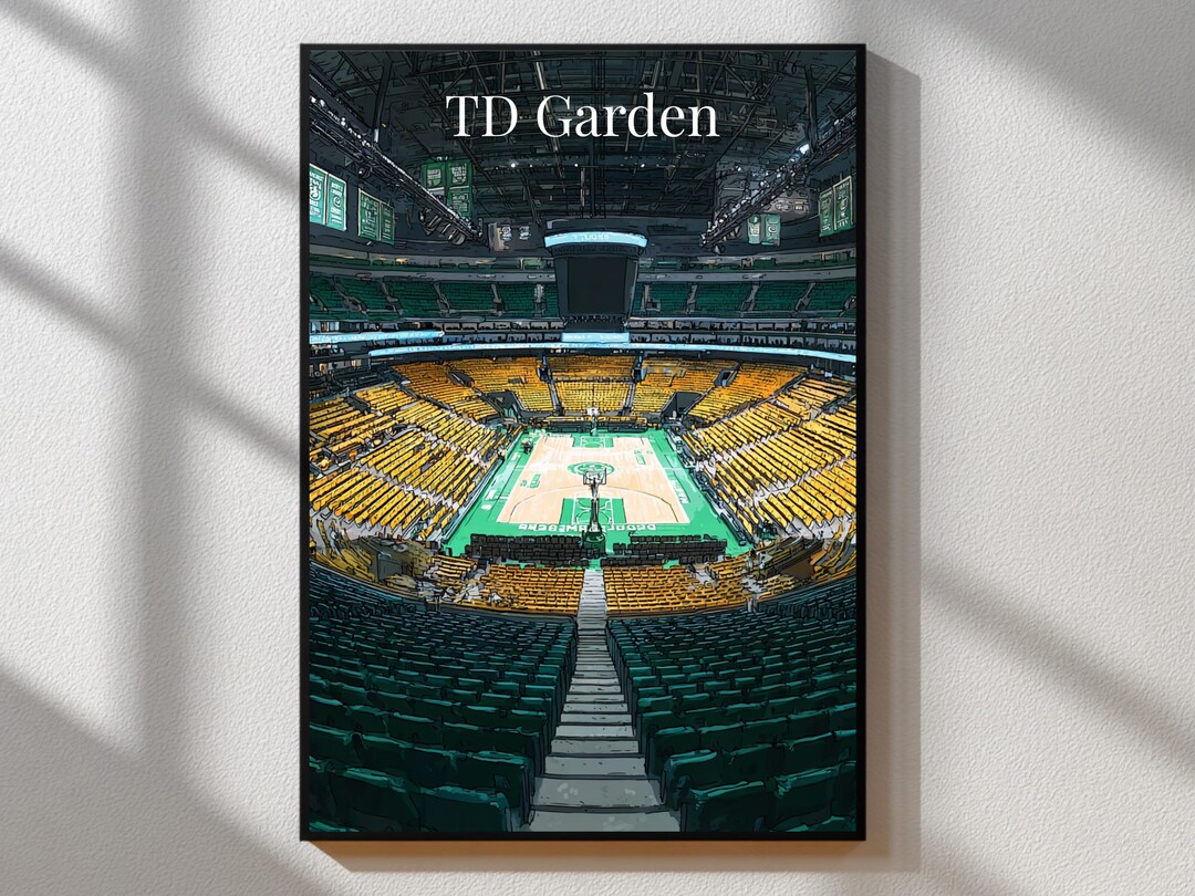Boston Celtics Stadium Print | TD Garden Illustrated Poster | NBA ...