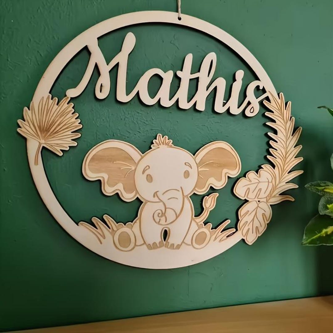 Personalised Wood Nursery Sign | Koala Name Plaque | Safari Room Decor ...