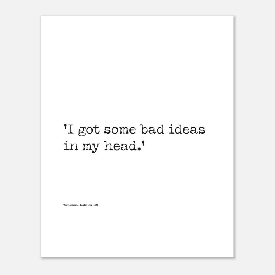 Taxi Driver: Classic Movie Quote Lines | 40cm X 50cm Poster - Etsy
