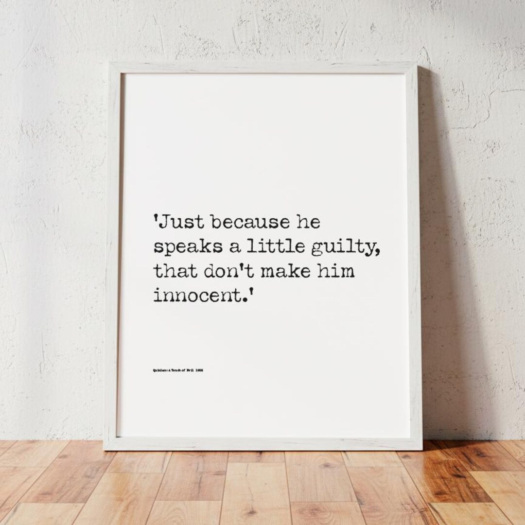 A Touch of Evil, 1958: Classic Movie Quote Lines | 40cm X 50cm Wooden ...