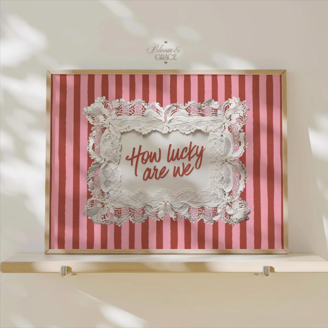 How Lucky Are We - Cottage Core Vintage Art, Decor, Digital Download - Etsy