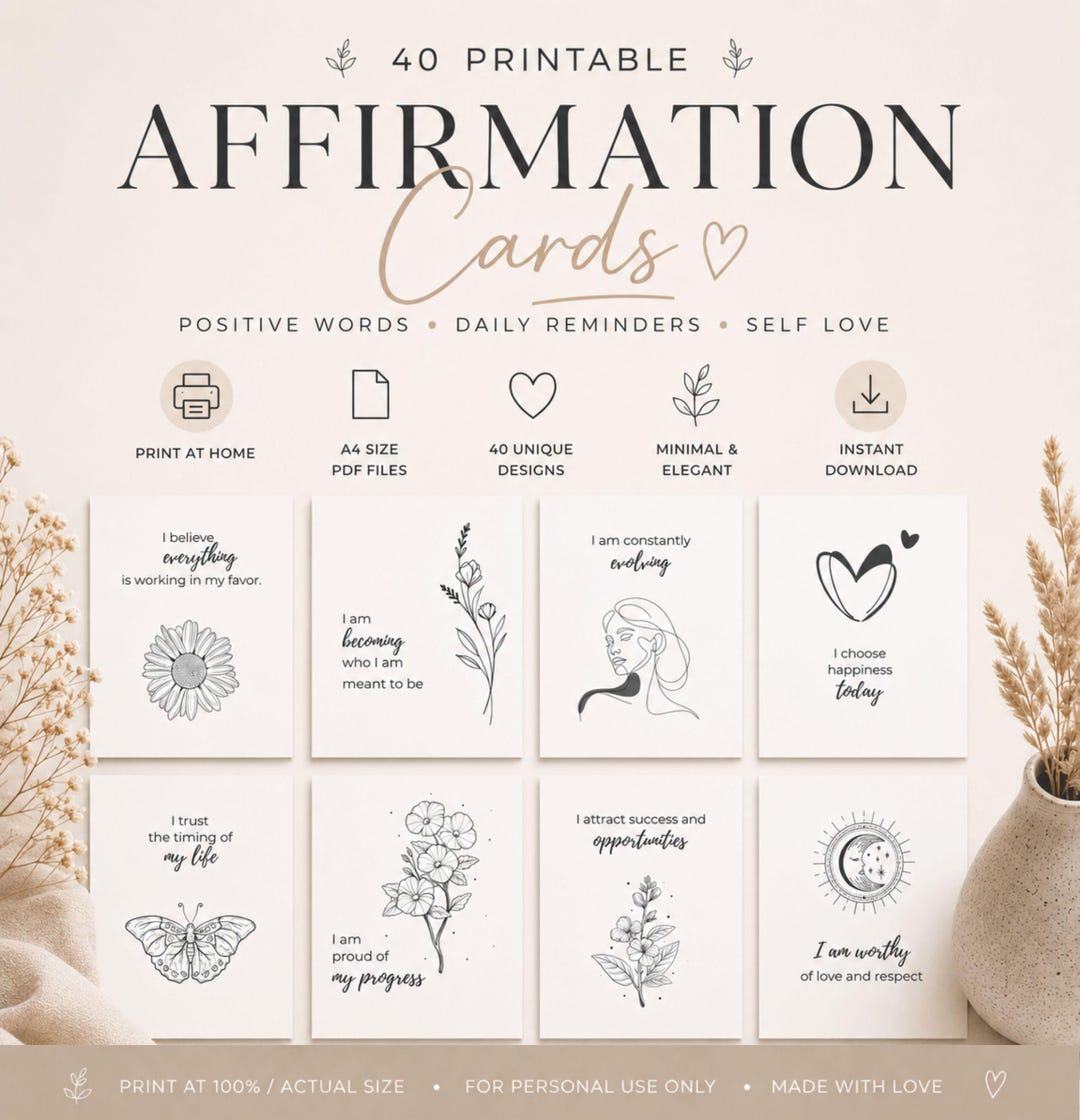 Affirmation Cards for Women | Printable Positive Quote Flashcards ...
