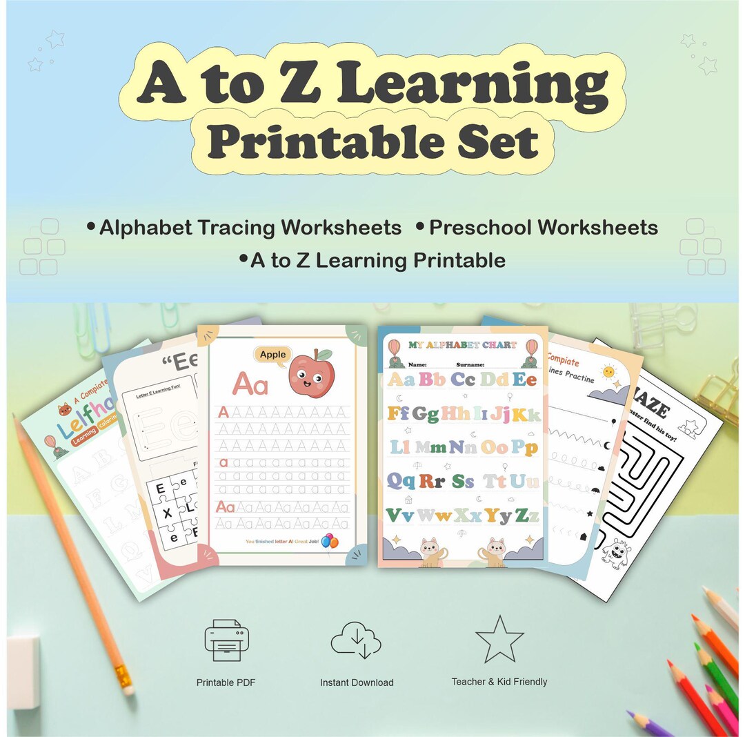 Preschool Alphabet Workbook A–Z | Letter Tracing & Phonics Activities ...