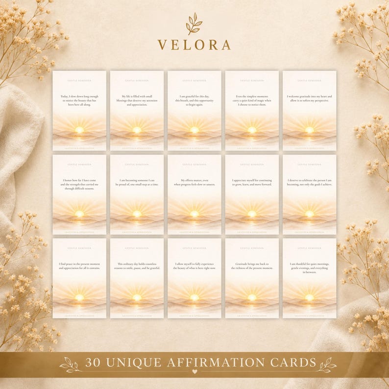 30 Gratitude Affirmation Cards Printable, Appreciation Cards, Daily ...