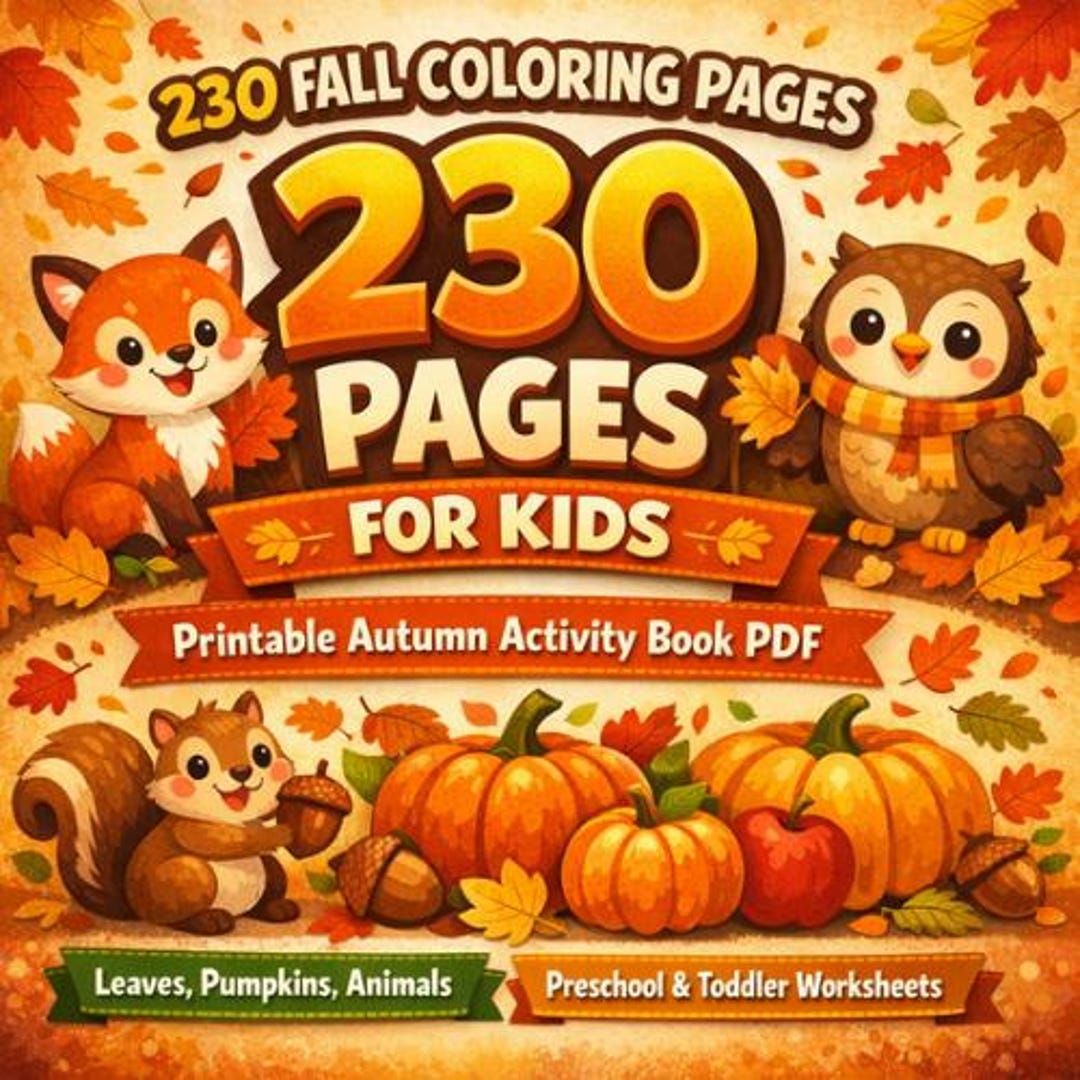230 Fall Coloring Pages for Kids - Printable Fun Autumn Activities ...