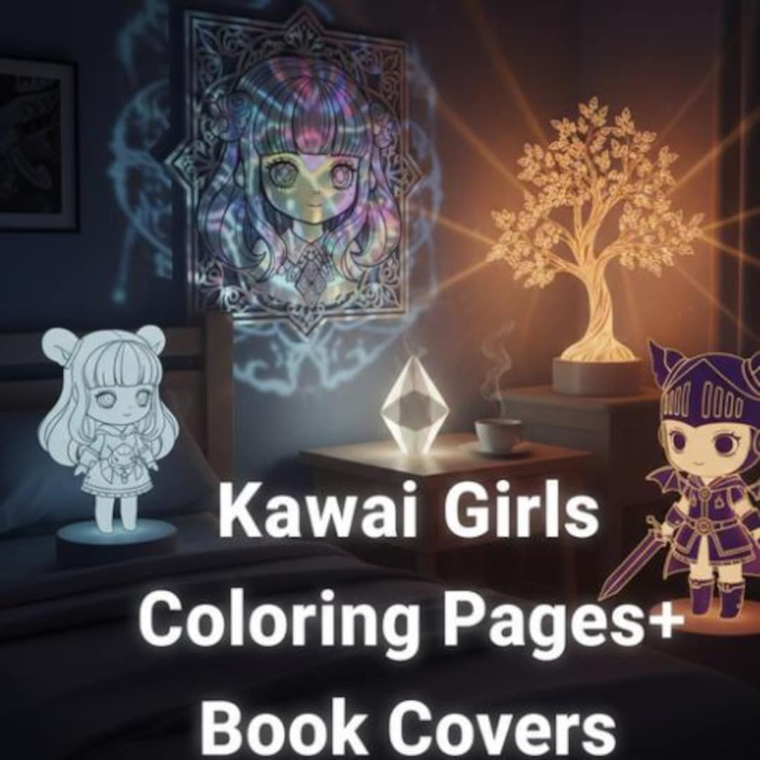 Kawaii Girls Coloring Pages With Cute Book Covers | High-quality ...