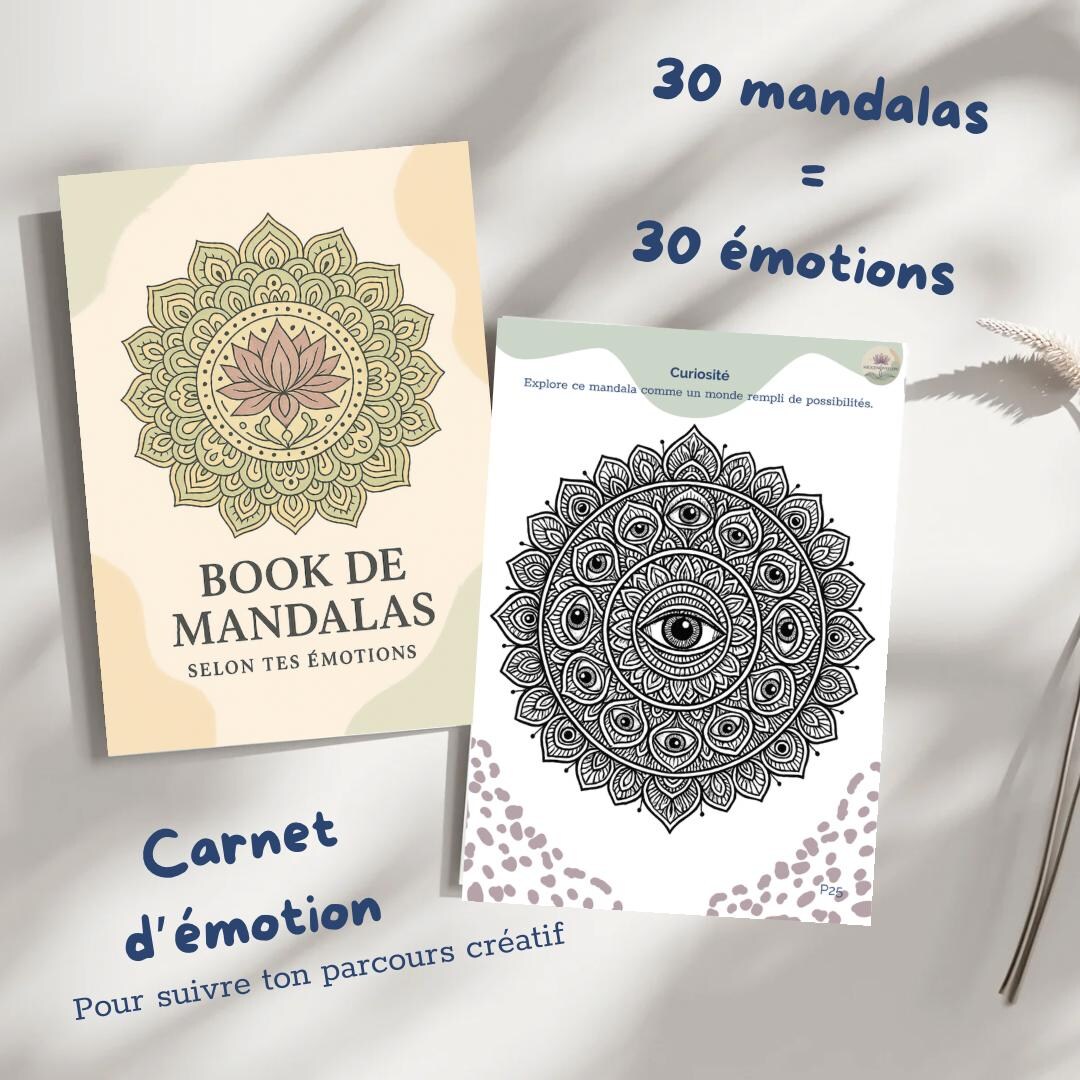 30 Emotional Mandalas – French Coloring Book With 1 Emotional Journal ...