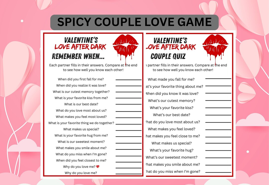 Valentine’s Trivia Game Bundle Printable | Couples Quiz & Love ...