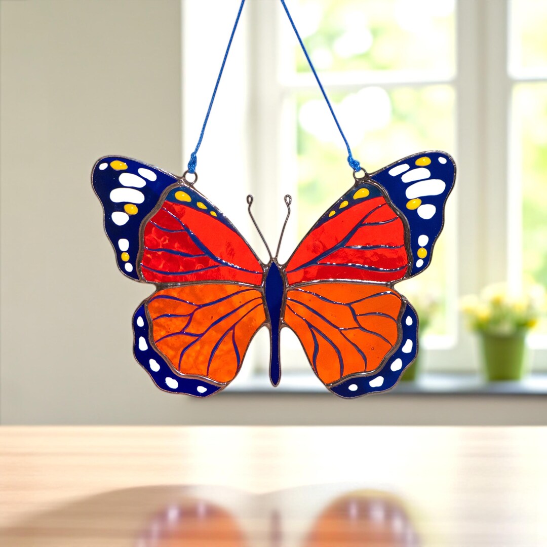 Monarch Butterfly Custom Stained Glass Window Hangings: Gifts for ...