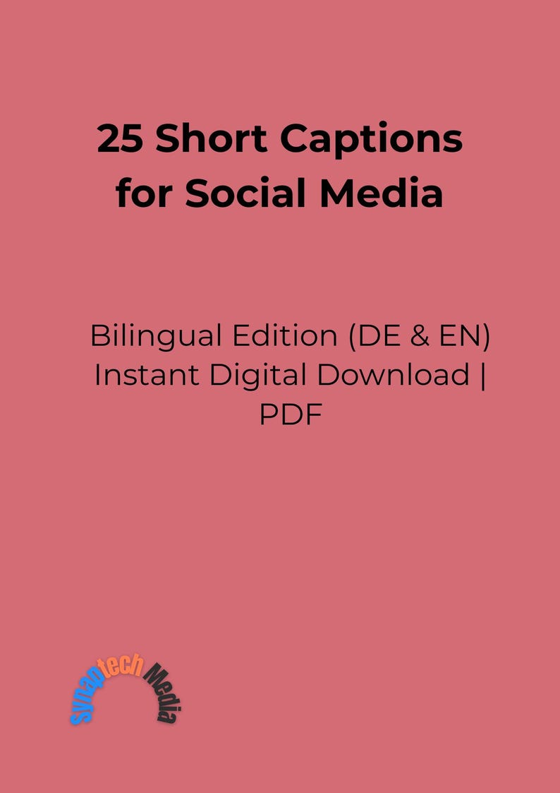 25 Short Captions for Social Media (DE / EN) | Bilingual Captions for ...