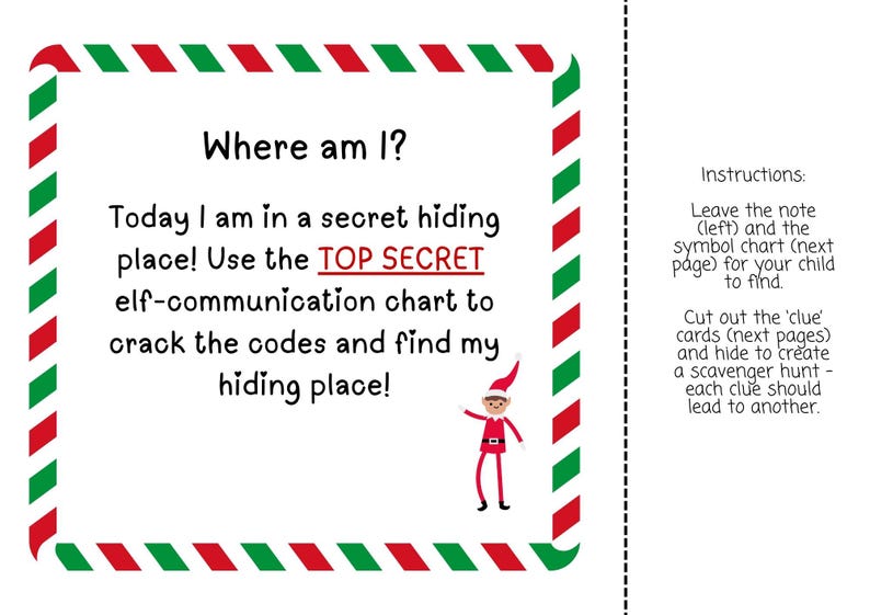 Crack the Code Elf Scavenger Hunt Printable! - Etsy