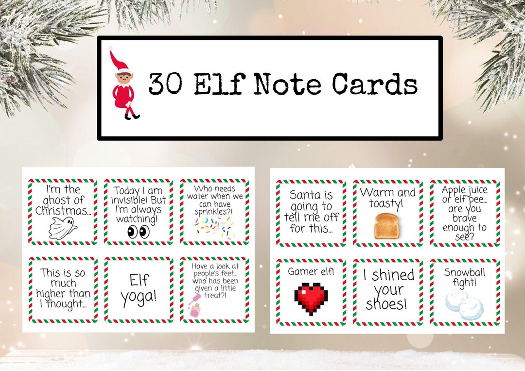 30 Elf Note Cards With Ideas to Help Set up Your Elf Scenes - Etsy