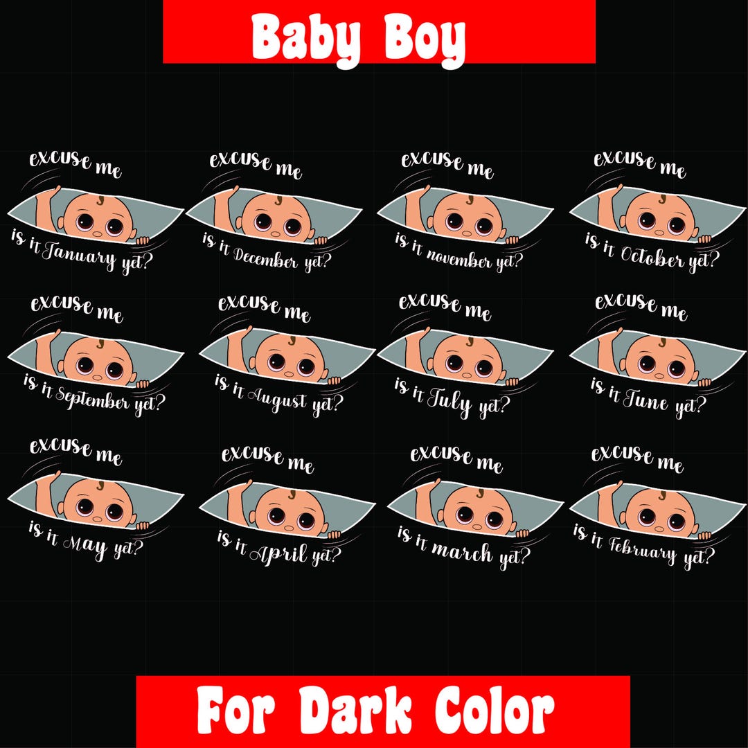 Month Wise Baby PNG | Funny Pregnancy Announcement (digital Download ...