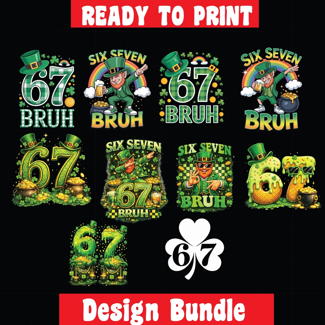 Bruh 67 St. Patrick's Day Shamrock PNG Bundle (digital Download) - Etsy