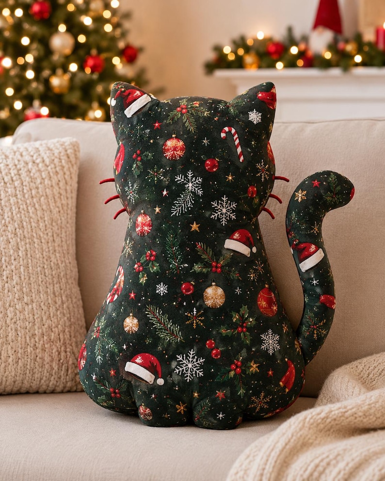 Cat Pillow Sewing Pattern PDF | Stuffed Cat Plush Pattern | A4 ...