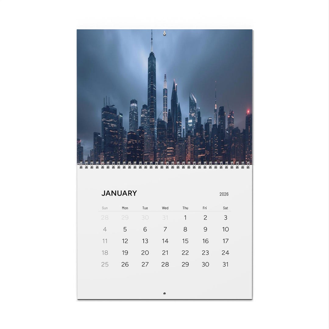 Futuristic City Skyline Wall Calendar | 2026 - Etsy
