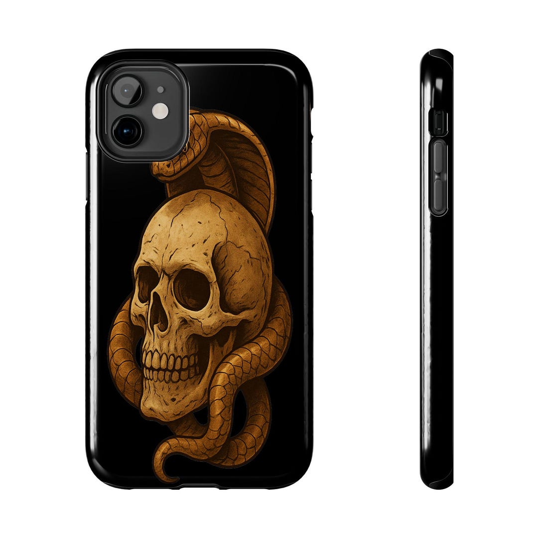 Skull and Snake Phone Case | Tough Phone Case - Etsy