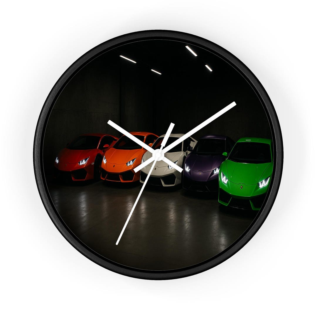 Luxury Sports Car Lineup Wall Clock | Racing Supercar Garage Decor - Etsy