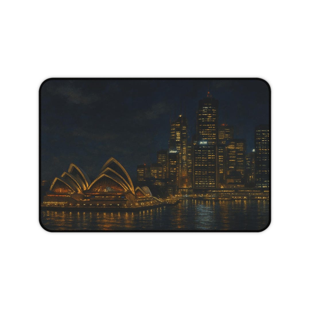 Sydney Opera House Night Skyline Desk Mat | Cityscape Mousepad - Etsy