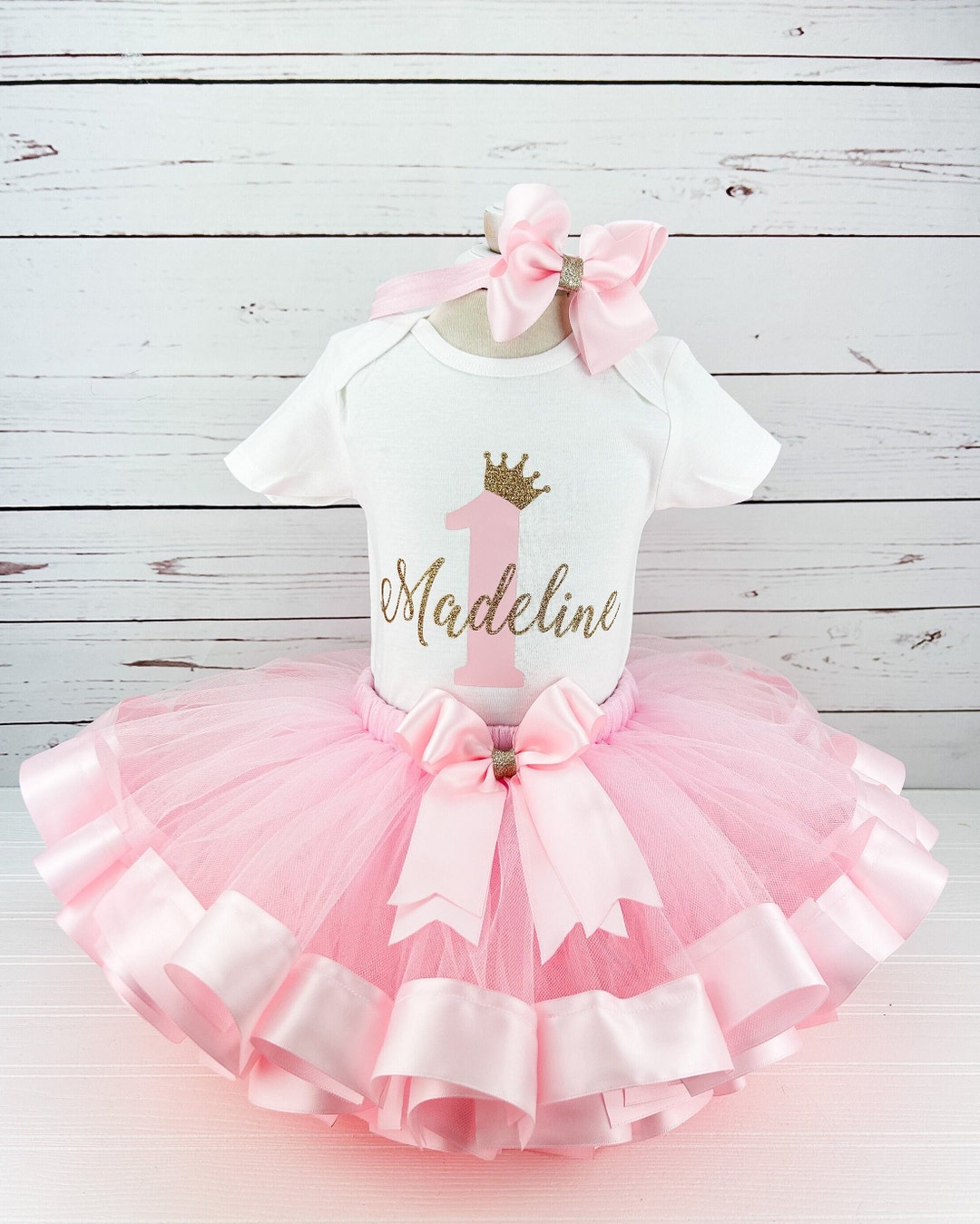 Pink Princess First Birthday Outfit Girl Personalized 1st Birthday ...