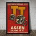 T.T. RACES 1957 Vintage Motorcycle Grand Prix Poster - Etsy