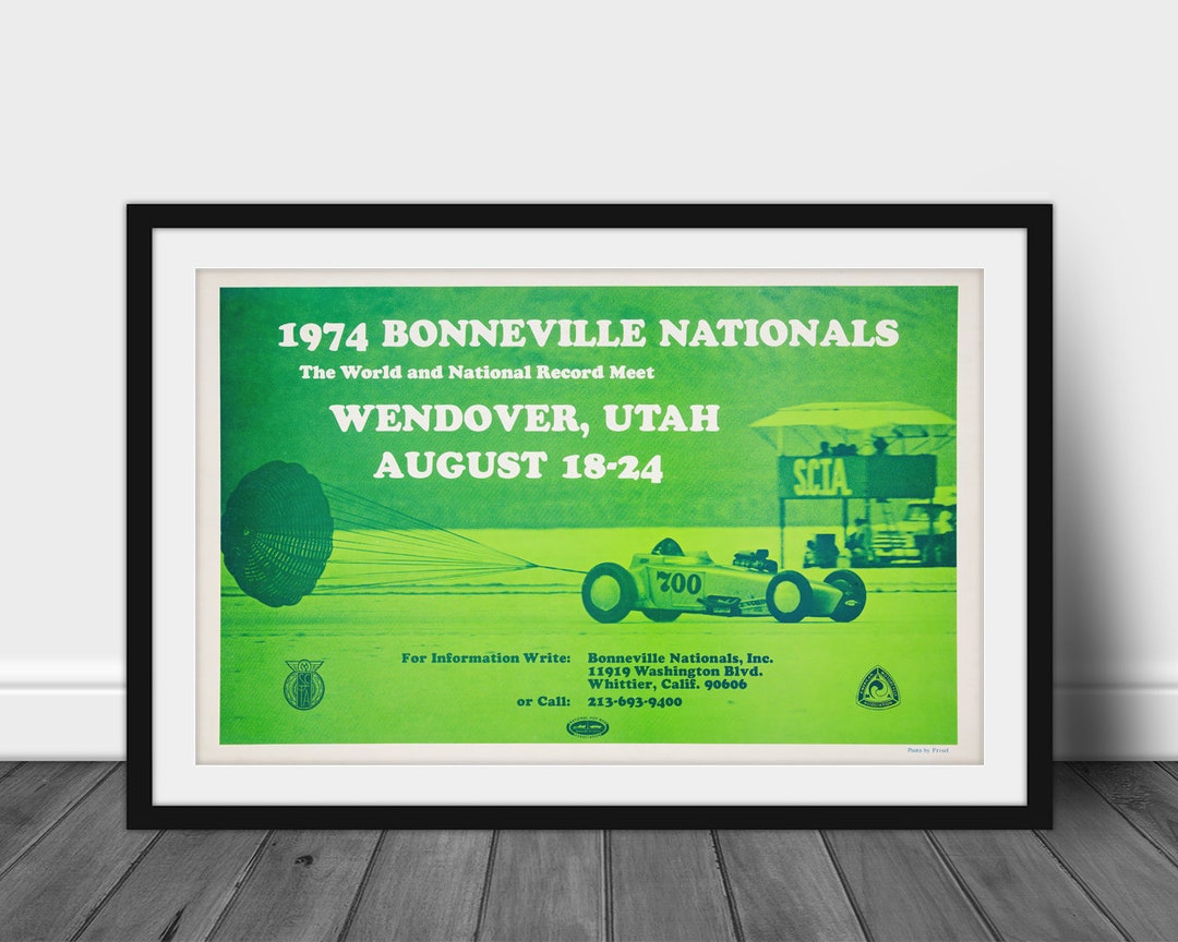 1974 BONNEVILLE SALT FLATS Racing Promotional Poster Digital Download ...
