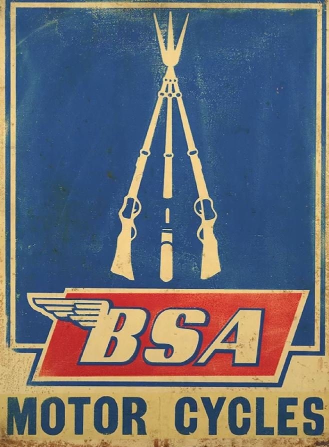 BSA Vintage Motorcycle Poster Digital Download, Printable Art, Vintage ...