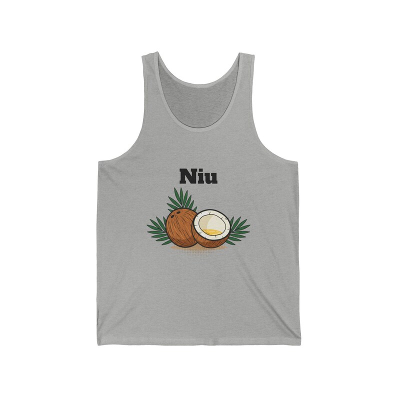 Niu Coconut Illustration Tank | Tropical Fruit Graphic Tank - Etsy