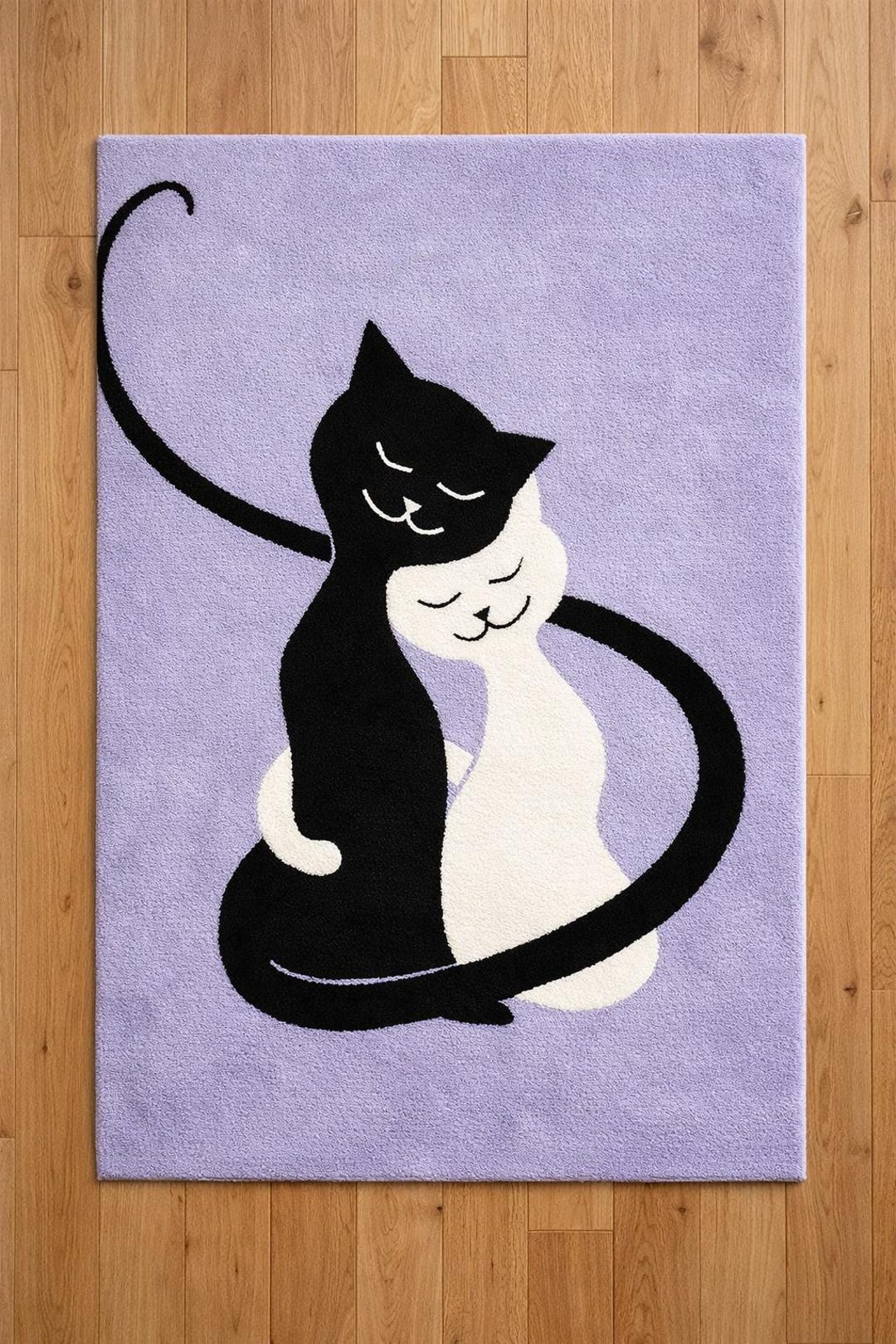 Handmade Cat Tufted Wool Rug, Modern Lavender Carpet - Etsy