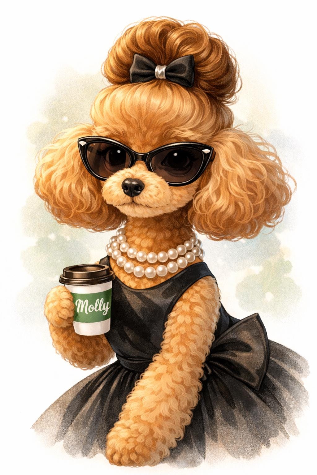 Toy Poodle Sticker | Fashion Dog Illustration | Coffee Lover Cute ...