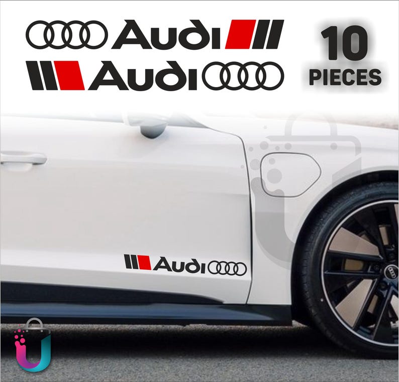 10-piece Audi Vinyl Decal Set – Sport Car Stickers, Available in 5 ...