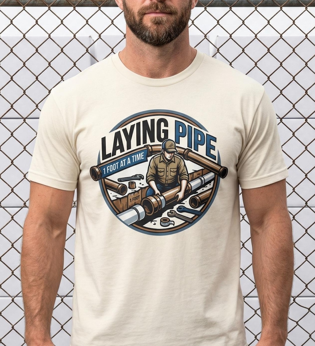 Laying Pipe Plumbing Logo T-shirt, Plumber Pipefitter Shirt, Union ...