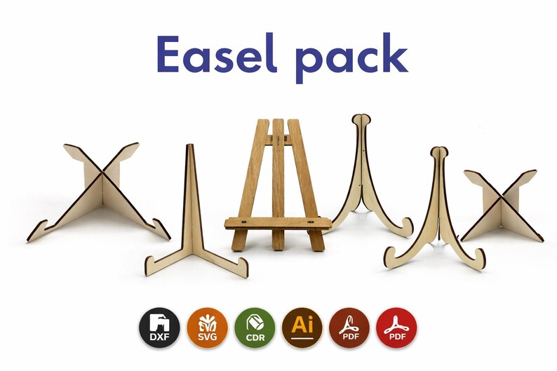 Easel Display Stand SVG Bundle | 6 Designs, 5 Sizes, Laser Cut Files ...