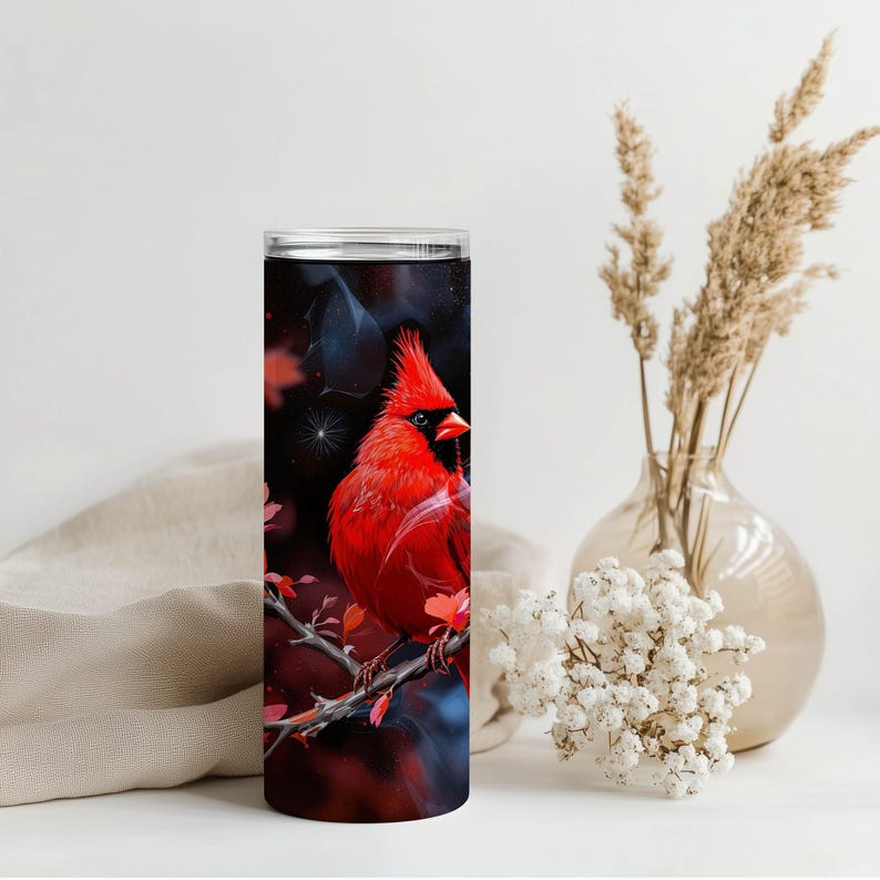 Red Cardinal Tumbler Sublimation Design, Seamless 20 Oz Wrap (digital ...