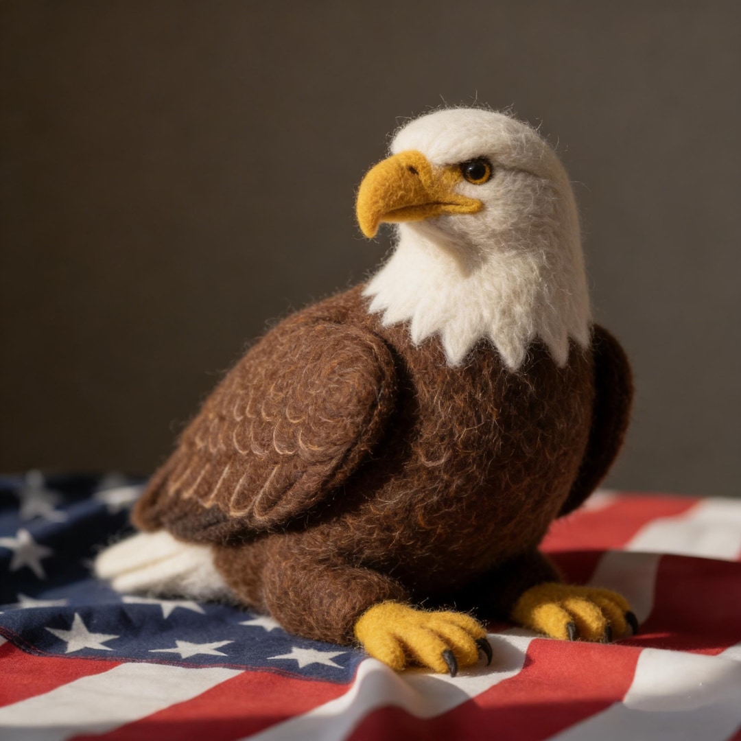 Needle Felted Bald Eagle Figurine | Handmade Wildlife Art | American ...