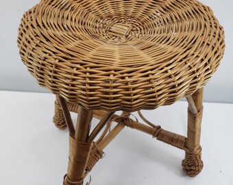 Rattan foot stool | Etsy