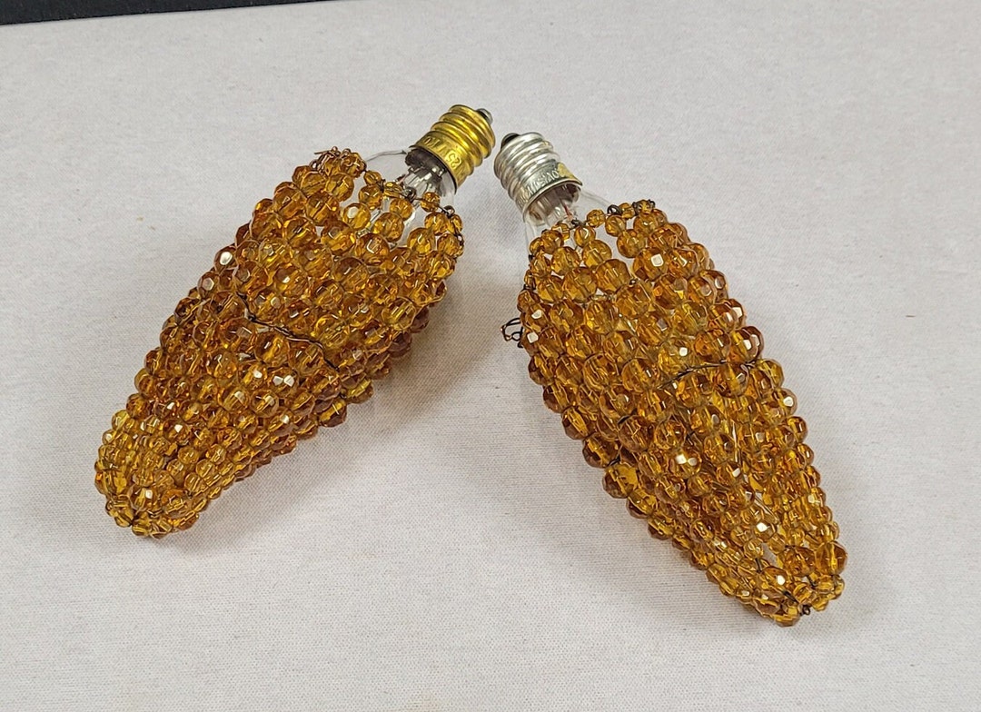 Vintage Pair of Gold Beaded Light Cover for Sconces Chandelier - Etsy
