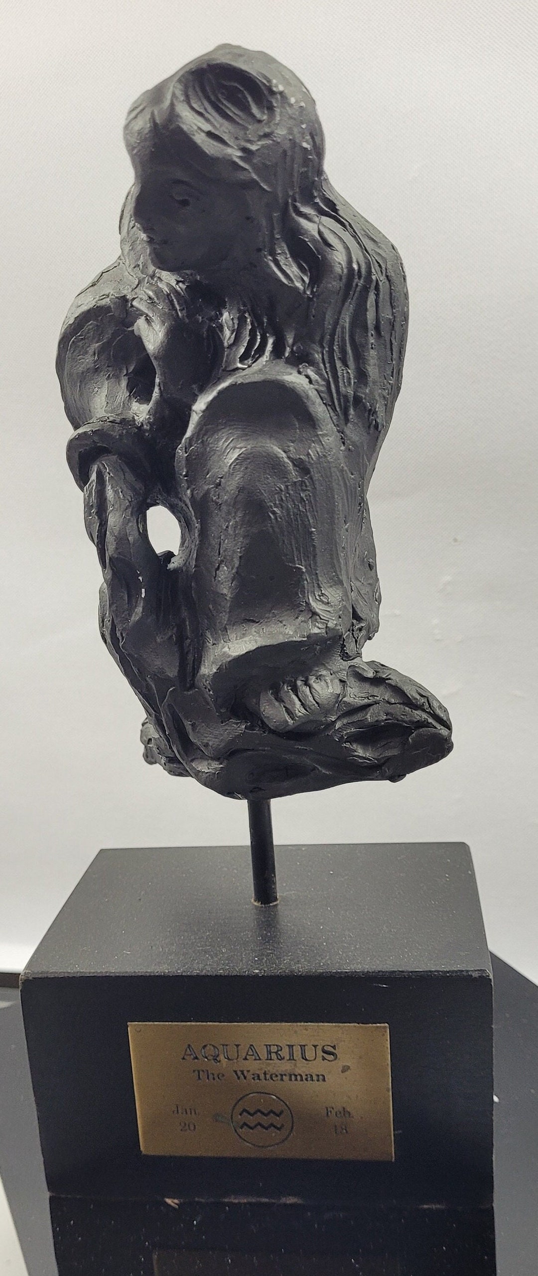 Aquarius the Waterman Sculpture Black Signed Statue Austin Production ...