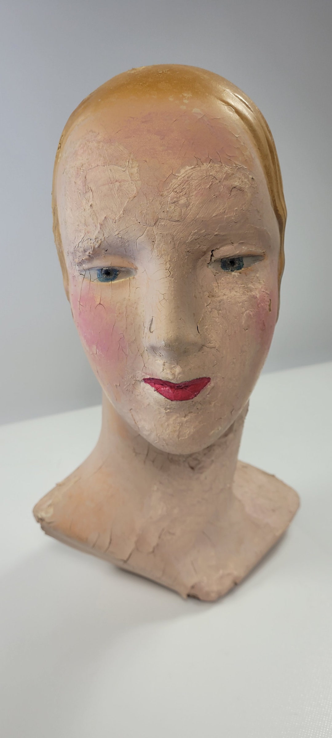 Vintage Bust Women Head Art Deco Hand Painted Bust Flapper Female ...