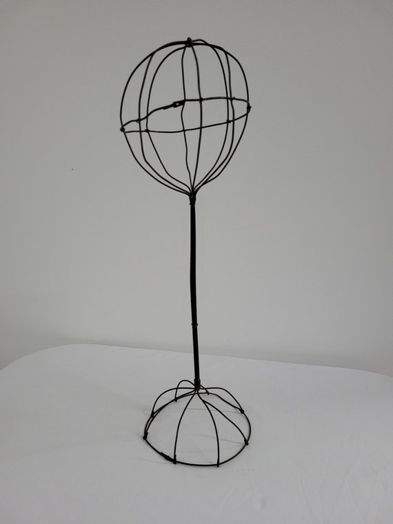 Vintage Wire Form Hat Rack Wig Holder Table Top Display Primitive ...