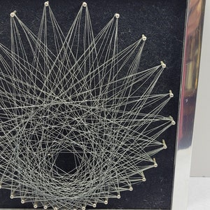 Vintage Chrome and Black String Art Mid Century Modern Home Decor - Etsy