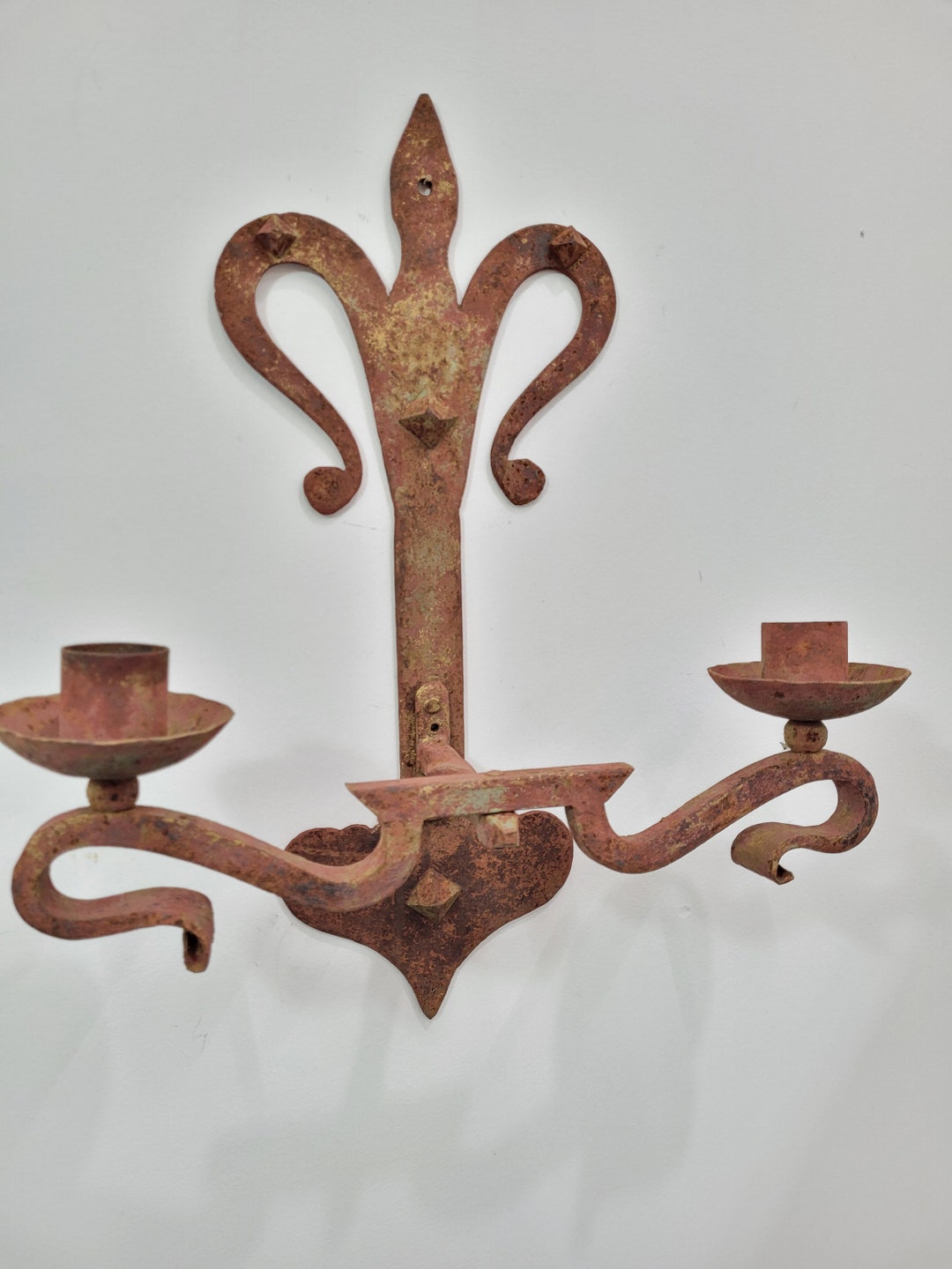 Vintage Cast Iron Medieval Candle Holder Primitive Rustic Gothic Wall ...