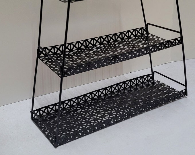 Mid Century Modern Atomic 3 Tier Wall Shelf Vintage Metal Wall Hanging ...