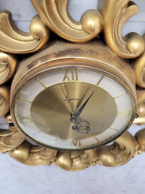 Vintage Syroco Wall Clock Gold Ornate Chunky USA Made - Etsy