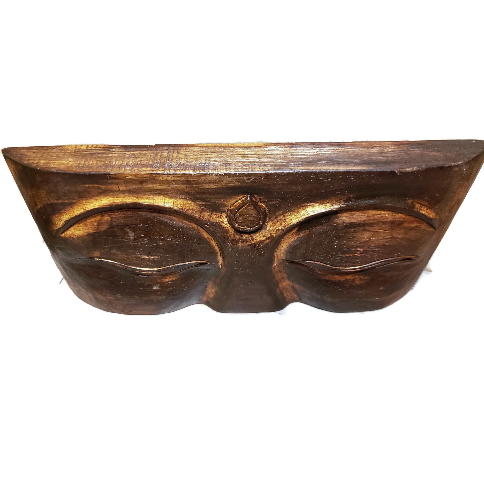 Vintage Wooden Eye's Hand Craved Wall Hanging Sculpture - Etsy