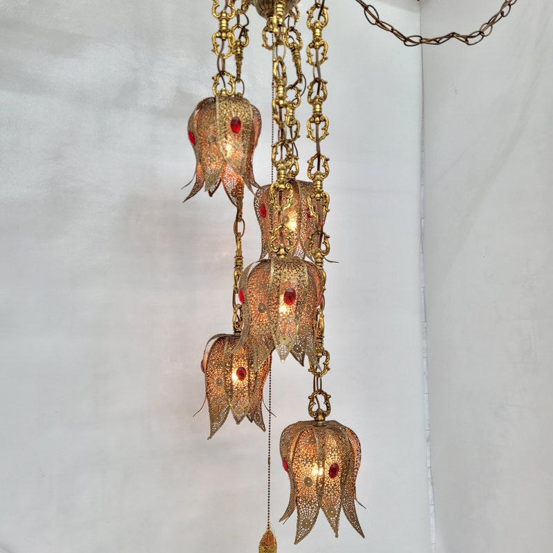 Vintage Swag Lamp - Etsy