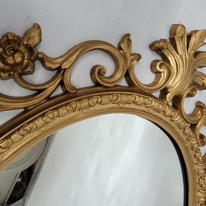 Vintage Gold Ornate Square Wall Mirror French Country Farmhouse Flowers ...