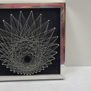 Vintage Chrome and Black String Art Mid Century Modern Home Decor - Etsy